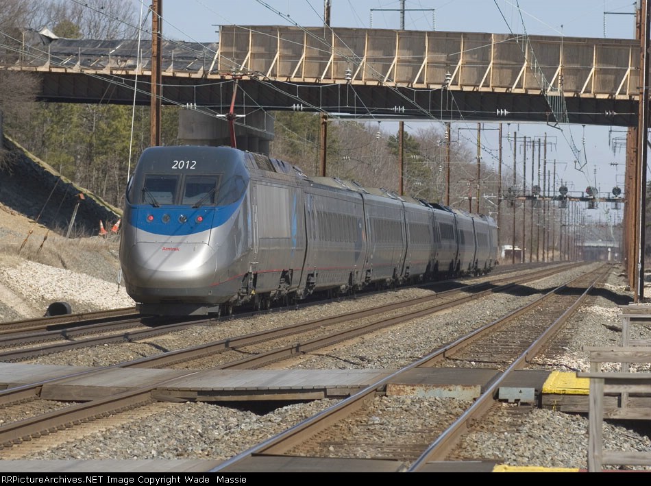 AMTK 2012 brings up the rear of a northbound Acela